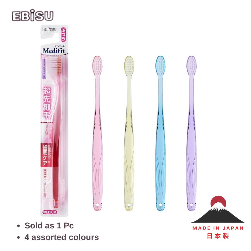 EBISU Medifit Ultra Fine Bristles Toothbrush - Medium Hardness - Assor ...